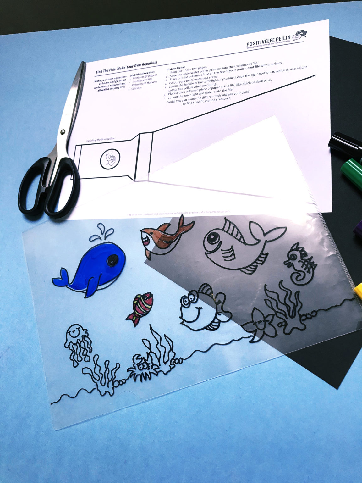 Ocean Torchlight DIY Craft to Find Your Fish! - PositiveLeePeilin